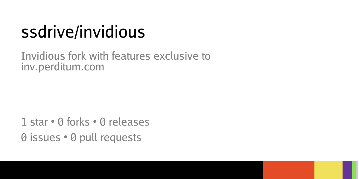 ssdrive/invidious: Invidious fork with features exclusive to inv ...